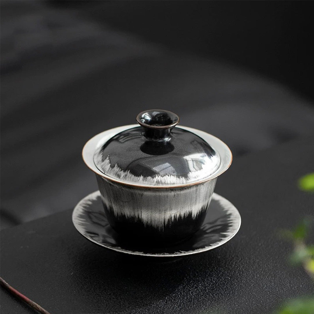 Vintage Hand-painted Gaiwan tea set | Wedding gift for tea lovers ...